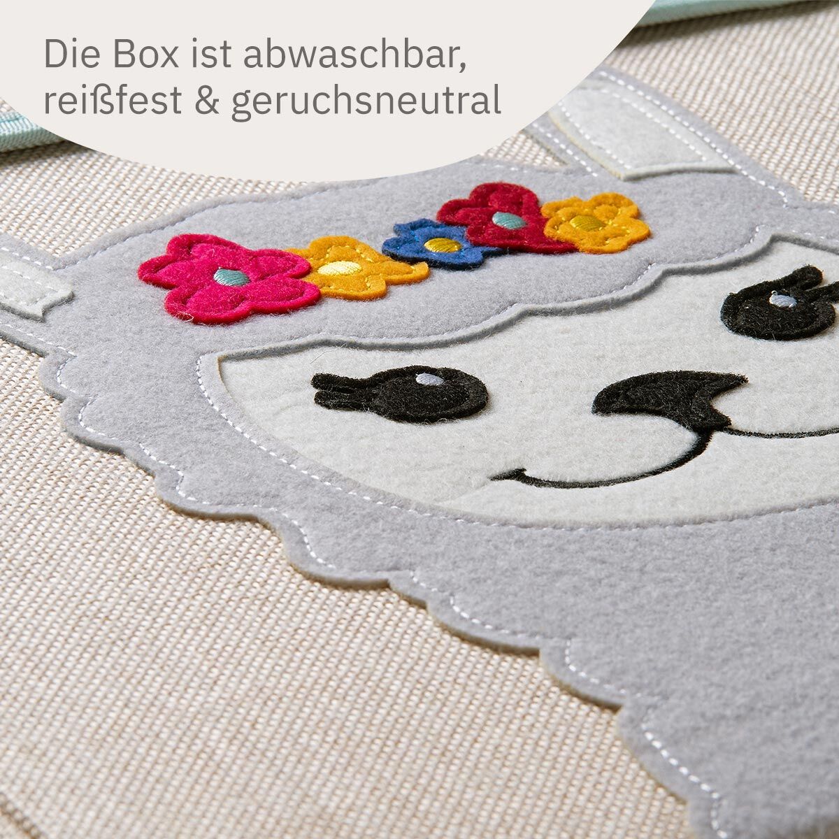 Aufbewahrungsbox mit Deckel Lama, 33x33x33cm | 833500