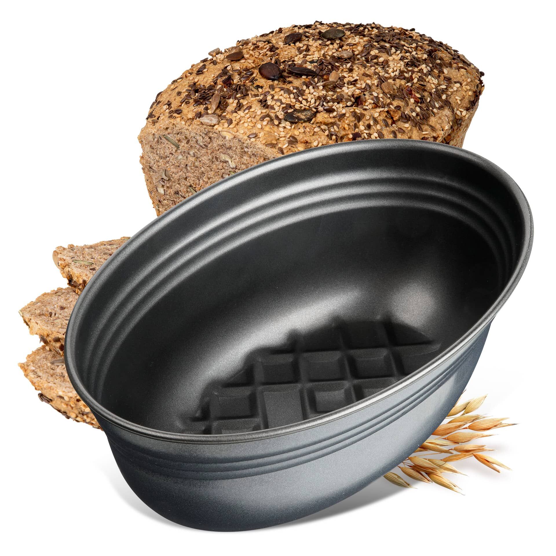 Brotbackform oval Black Metallic, 26x16cm | 6520