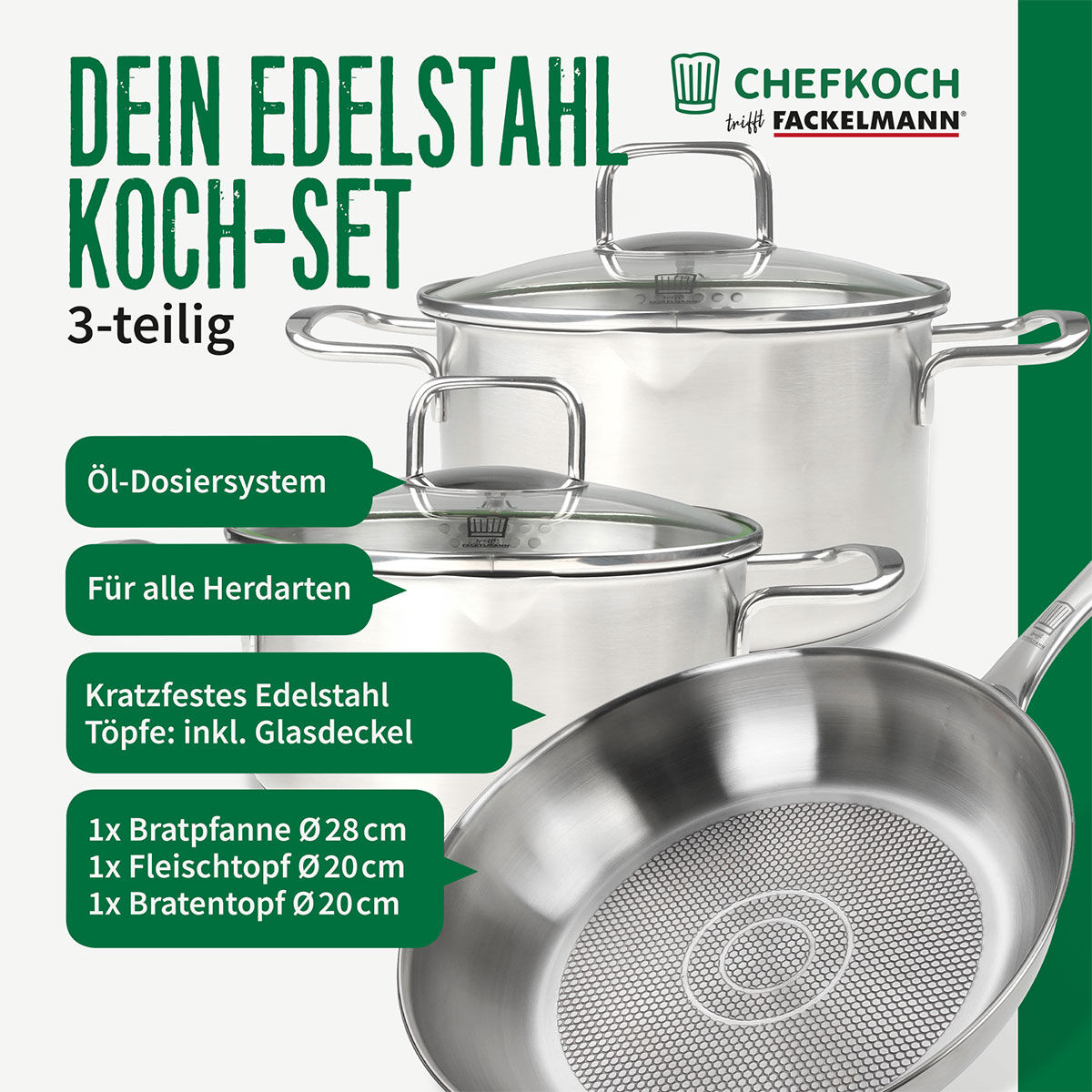 Koch-Set "München Kochgeschirr", 3-teilig | 1130514